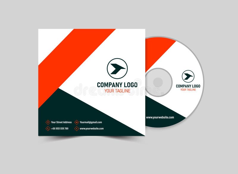 CD Cover Case Template Design Orange and Green Creative Modern Stock ...