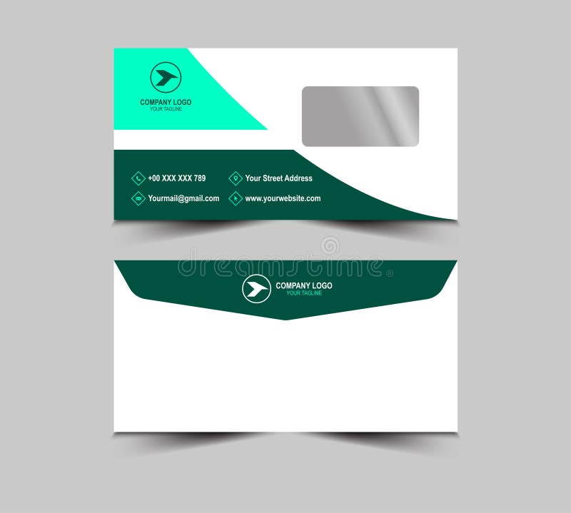 Envelope DL Template Green Design Stationery Business Creative Stock ...