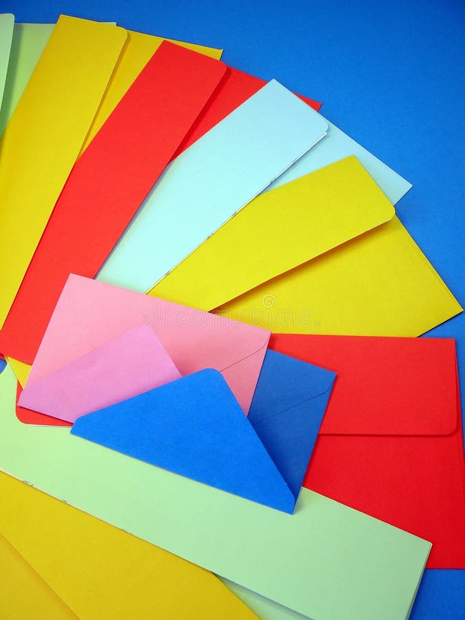 Colorful envelopes stock image. Image of mailbox, yellow - 1977371