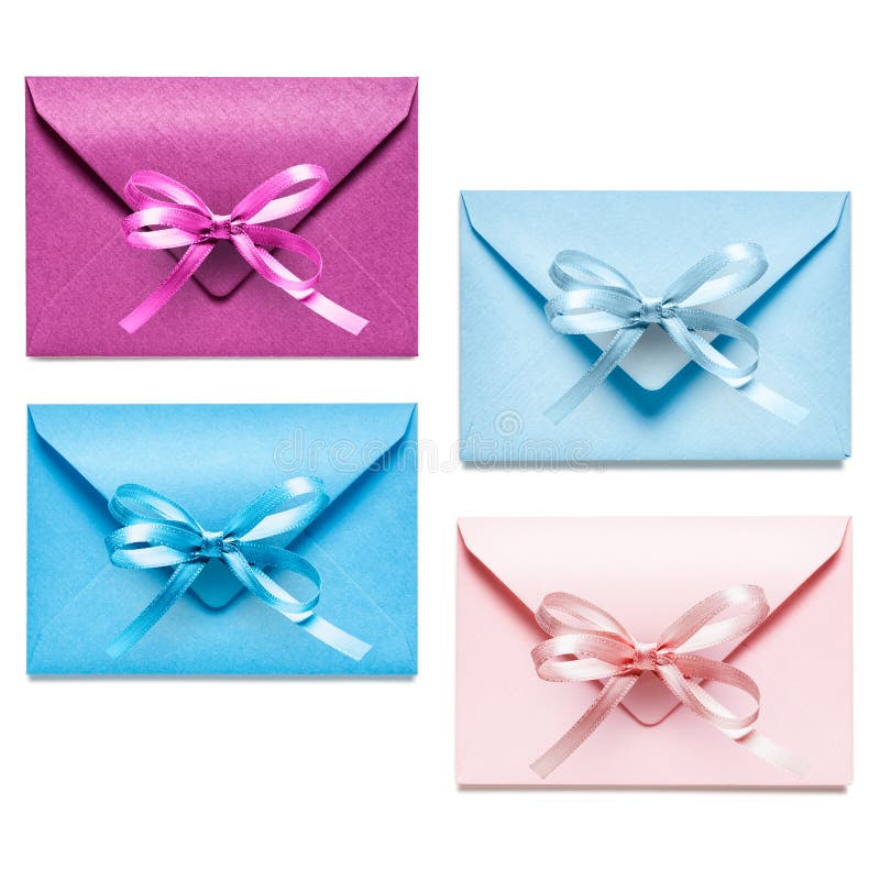 636 Envelope Blue Ribbon Bow Greeting Card Stock Photos - Free ...