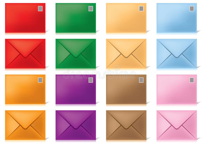 Envelopes-in-different-colours Stock Vector - Illustration of message ...