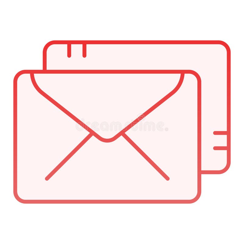 Envelopes Flat Icon. Mail Red Icons in Trendy Flat Style. Post Gradient ...