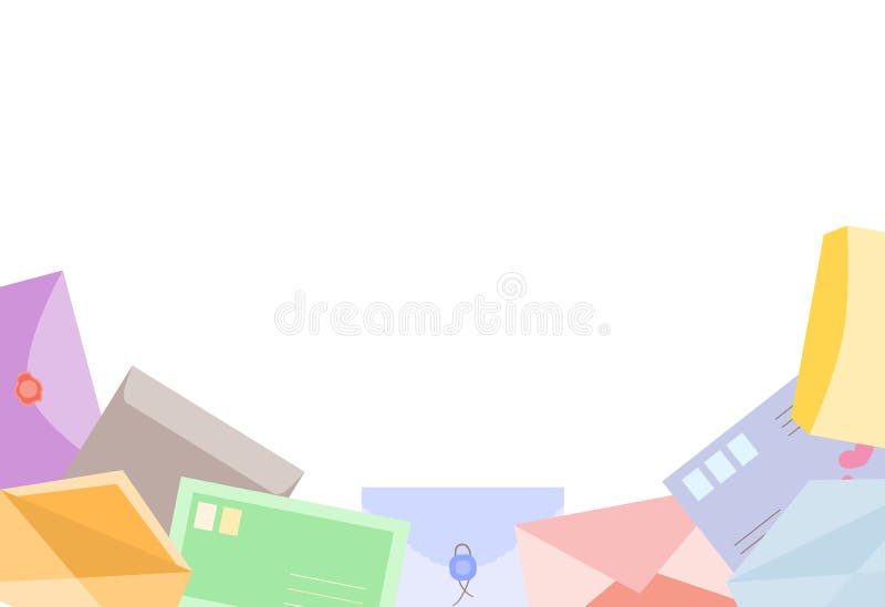 Envelopes Frame with Postmarks and Postage Stamps Stock Vector ...