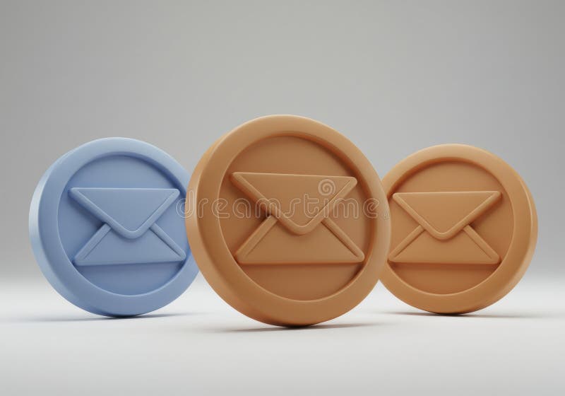 Envelopes Graphic in Circle Shapes for Communication Concept Stock ...