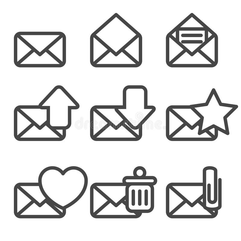 Envelopes Icons stock vector. Illustration of message - 33434533