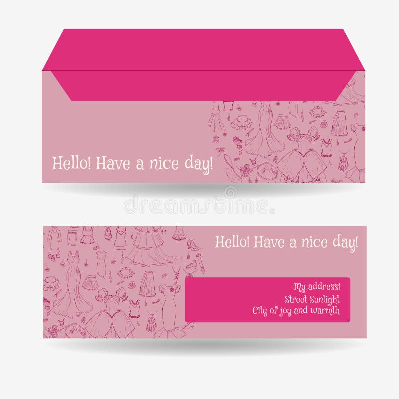 Envelopes for Letters, Front and Back. Stock Vector - Illustration of ...