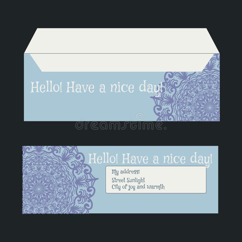 Envelopes for Letters, Front and Back. Stock Vector - Illustration of ...