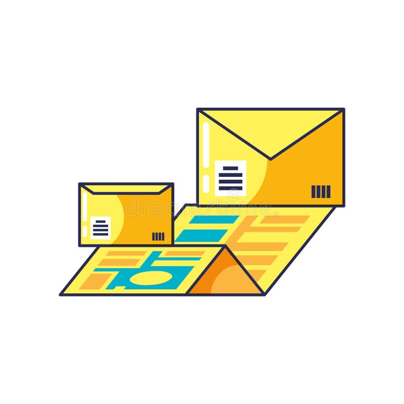 Envelopes Mail with Map Guide Location Stock Illustration ...