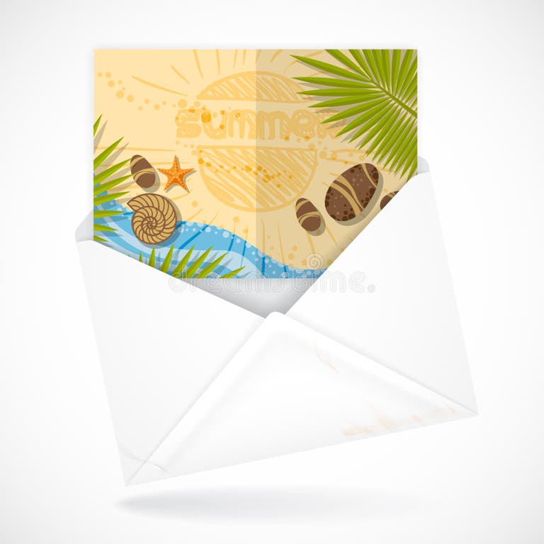Envelopes Para Cartas Com Cartão De Saudação Ilustração do Vetor ...