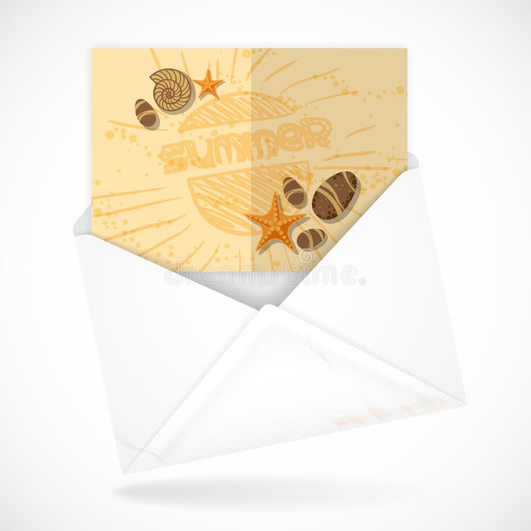 Envelopes Postais Com Cartão Ilustração do Vetor - Ilustração de ...