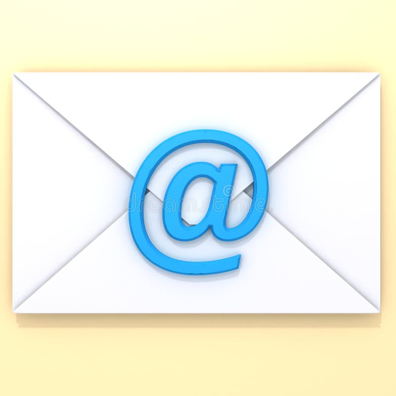 Symbole D'email Dans L'enveloppe Jaune Photo stock - Image du moderne ...