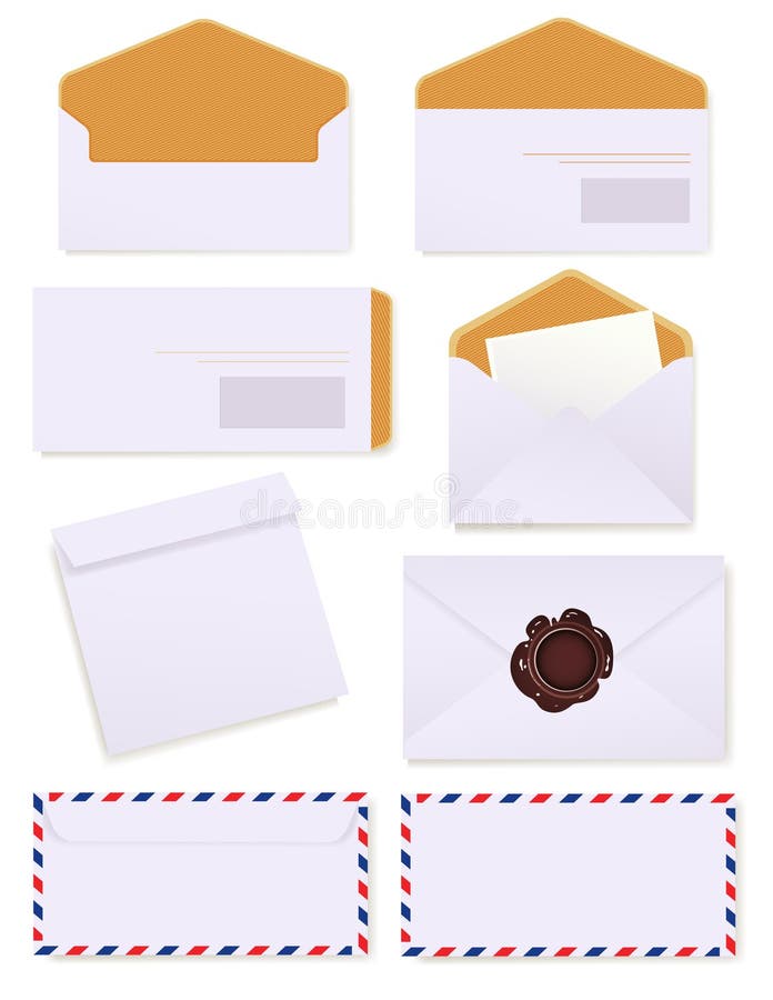 Post. Stapel Enveloppen En Lege Brieven. Stock Illustratie ...