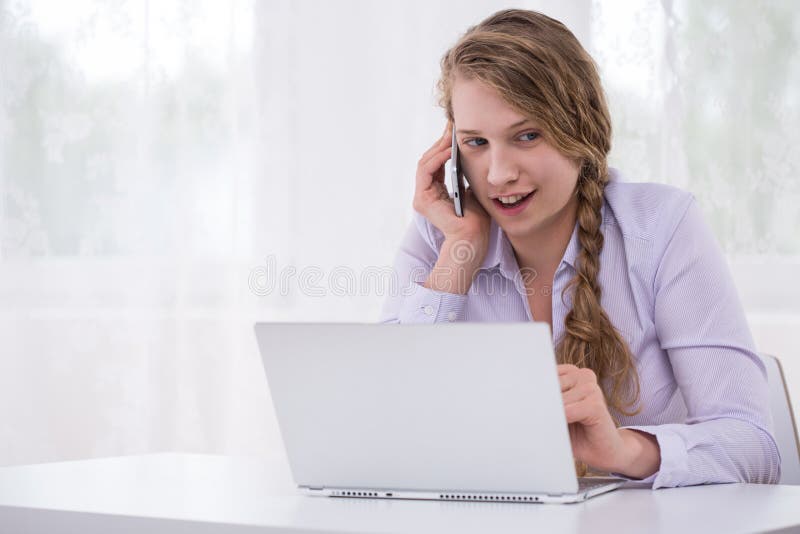 Envious Female with Cellphone Stock Image - Image of harassing, person ...