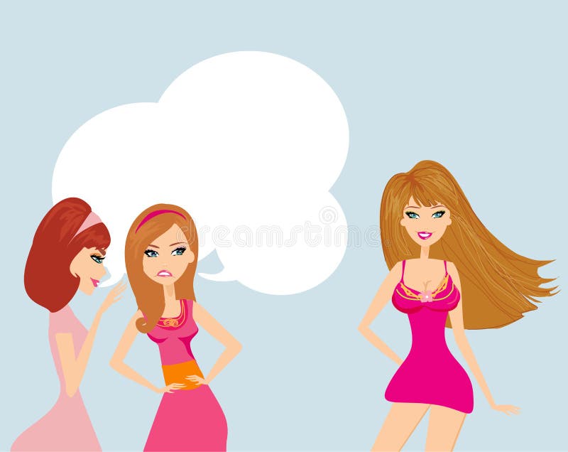 Envious two women gossip stock vector. Illustration of look - 30104291