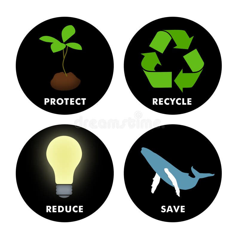 Environmental Conservation Symbols Stock Vector - Illustration of ...