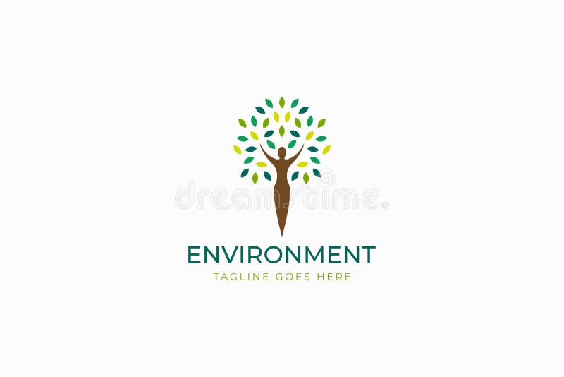 Eco Friendly Logo Design Human Tree Growth and Community Care Stock ...