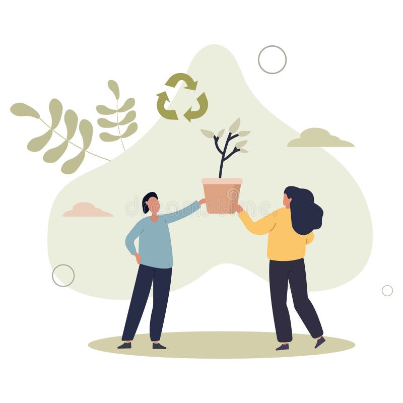 Environment Care As Green and Nature Friendly Recycling. Stock ...