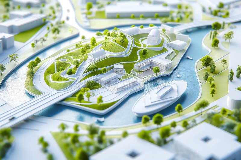 Environment Concept. Green Architectural Plans with Landscape Design on ...