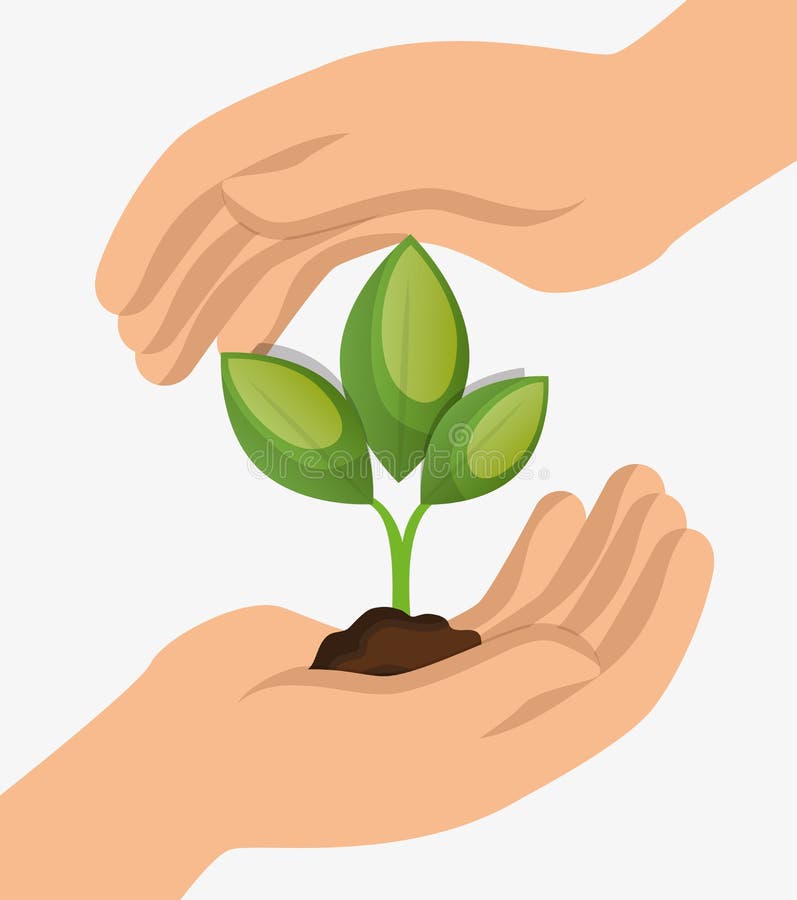 Environment Concept Hand Hold Plant Icon Design Stock Illustration ...