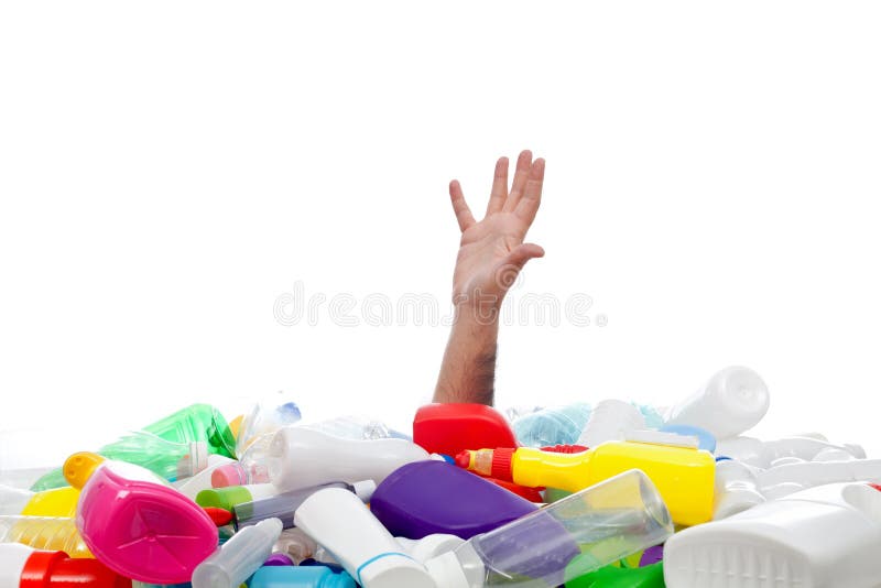 Environment Concept with Human Hand and Plastic Recipients Stock Image ...