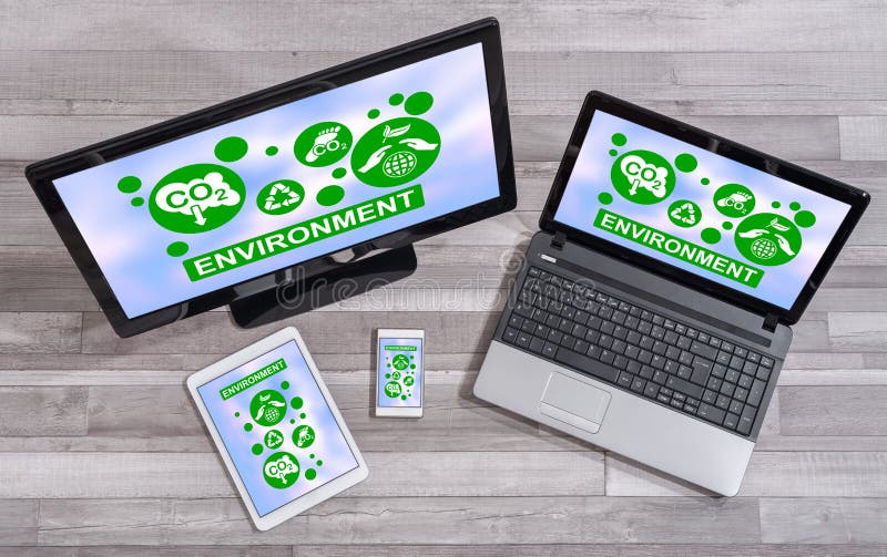 Environment Concept on Different Devices Stock Image - Image of ...