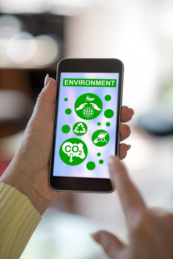 Environment Concept on a Smartphone Stock Photo - Image of natural ...
