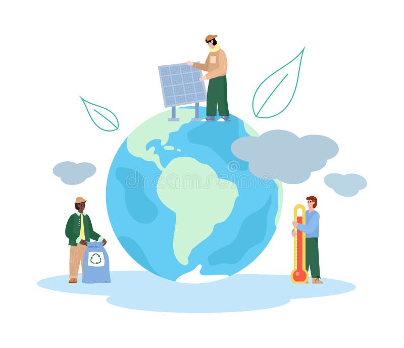 Environment Conservation and Global Warming Banner, Flat Vector ...