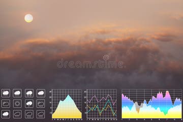 Environment Data Symbol Forecast with Graph and Chart and Weather ...