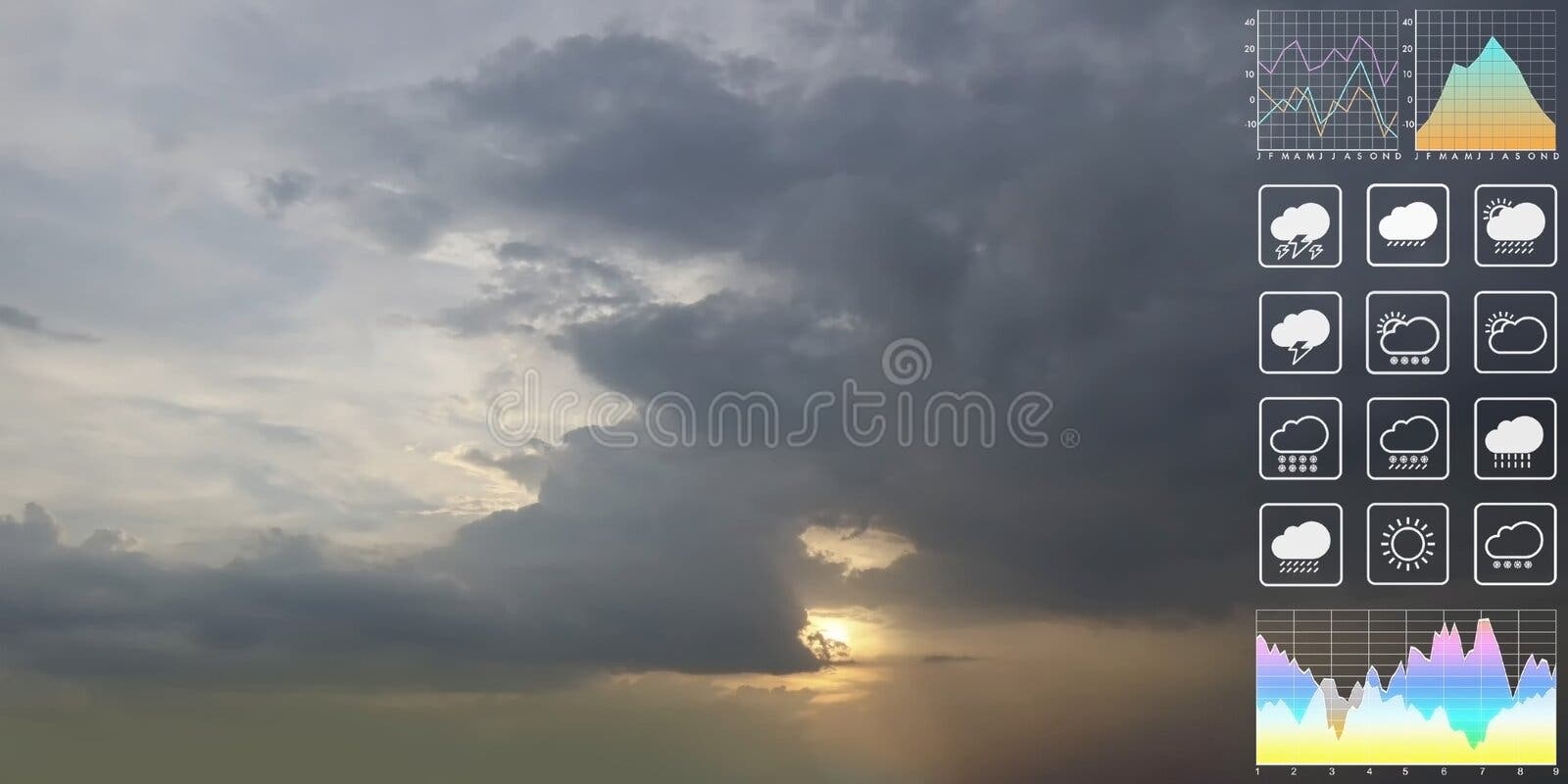 Meteorology Graph and Chart Data with Symbol Weather Forecast for ...