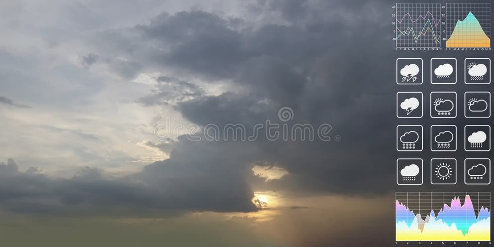 Environment Data Symbol Forecast with Graph and Chart and Weather ...