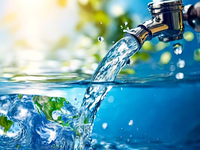 Environment Day, Earth Day, World Water Day Concept. Saving Water Stock ...