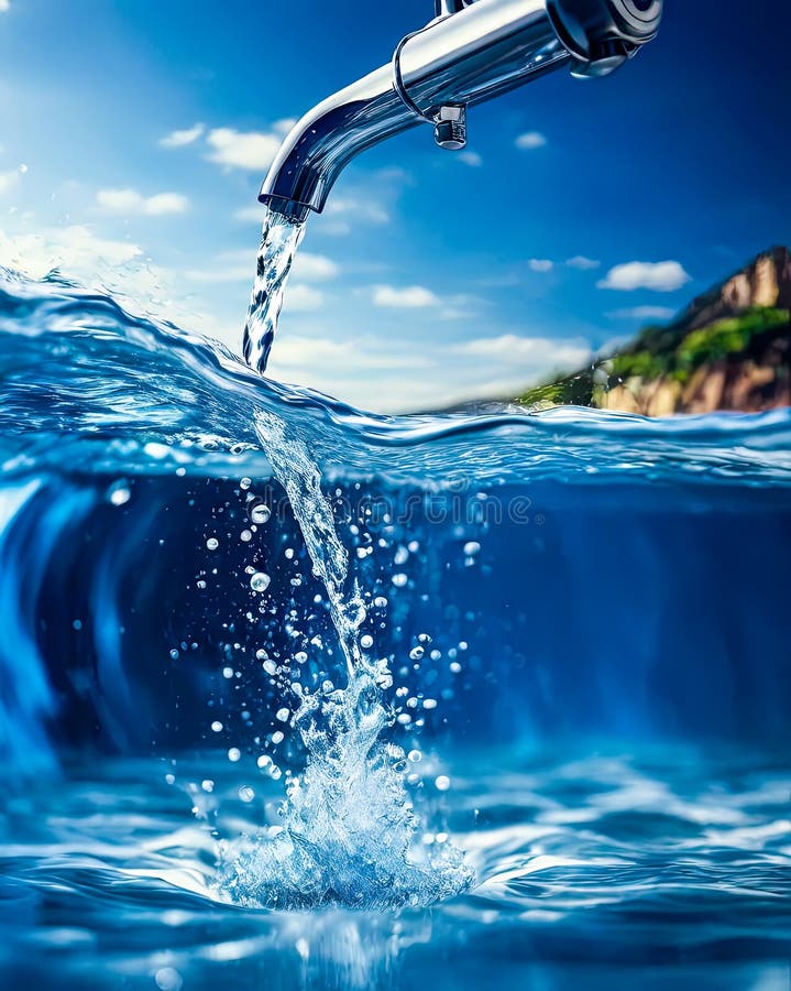 Environment Day, Earth Day, World Water Day Concept. Saving Water Stock ...