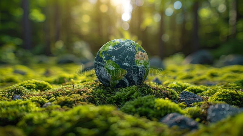 Environment - Defocused Abstract Sunlight on Maroon Globe in Forest ...