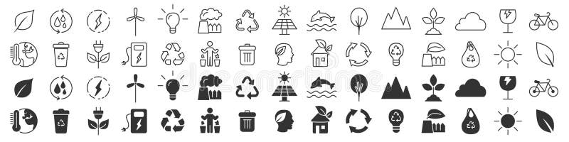 Environment and Eco Excellent Icons Collection in Two Different Styles ...