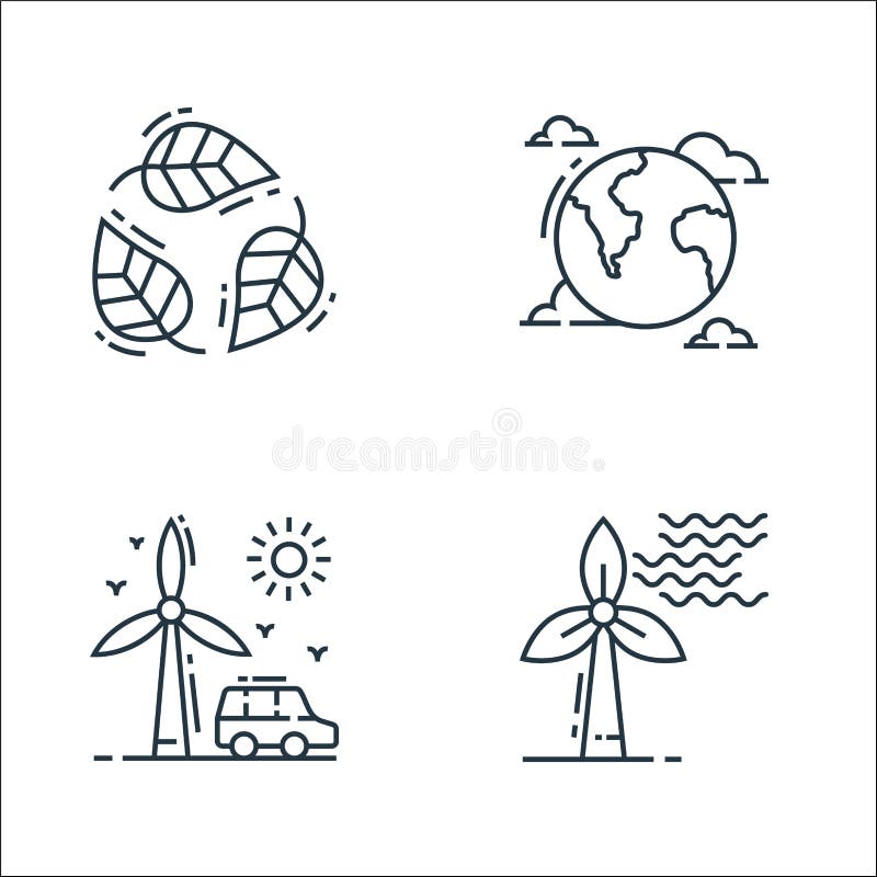 Environment and Eco Line Icons. Linear Set Stock Vector - Illustration ...