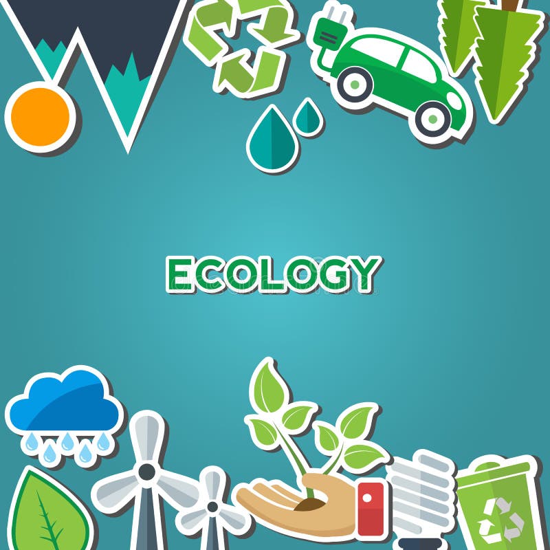 Environment and Eco Signs and Symbols with Text Area Stock Vector ...