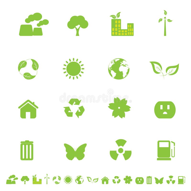 Environment and Eco Symbols Stock Vector - Illustration of green, globe ...