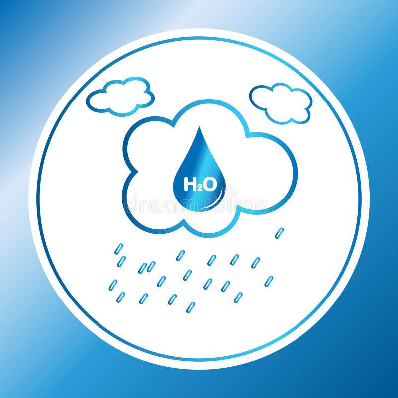Environment and Ecology. Cloud with Water Formula and Rain Stock Vector ...