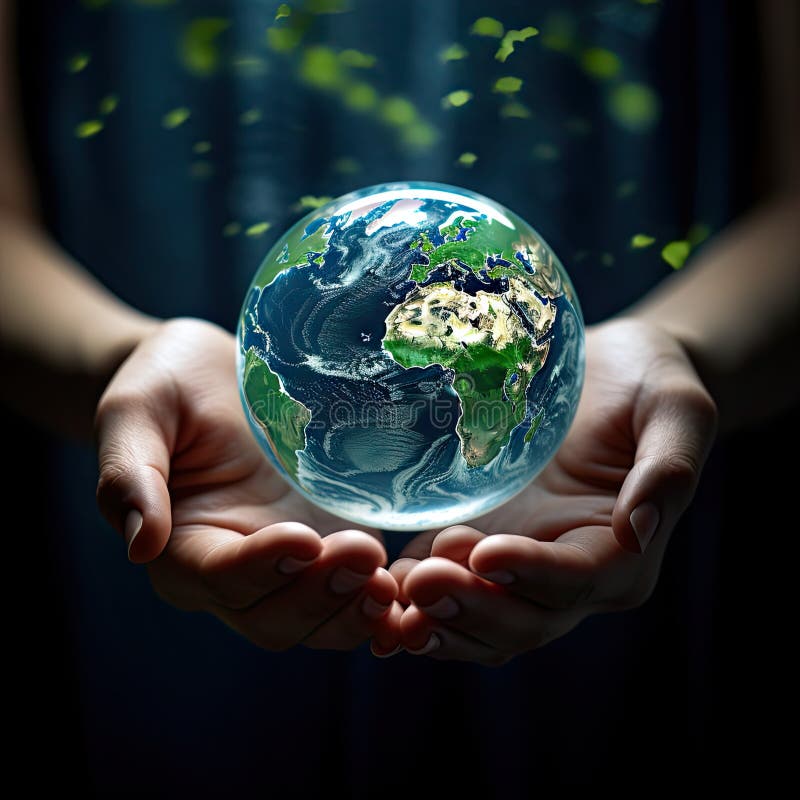 Environment in Ecology Concept Illustration Showing Earth Globe in ...