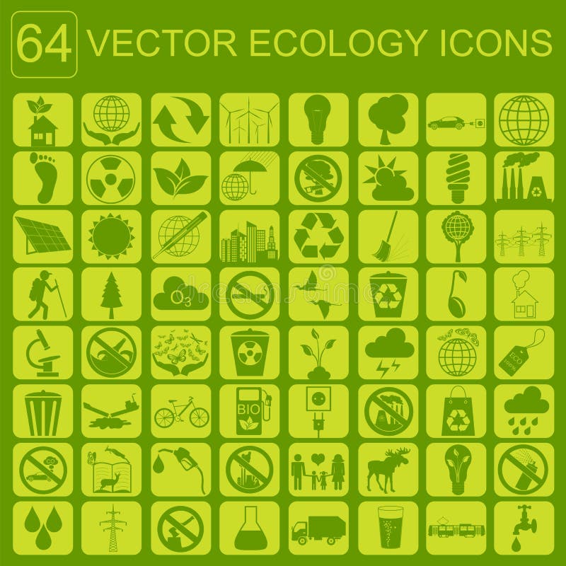 Environment, Ecology Icon Set. Environmental Risks, Ecosystem Stock ...