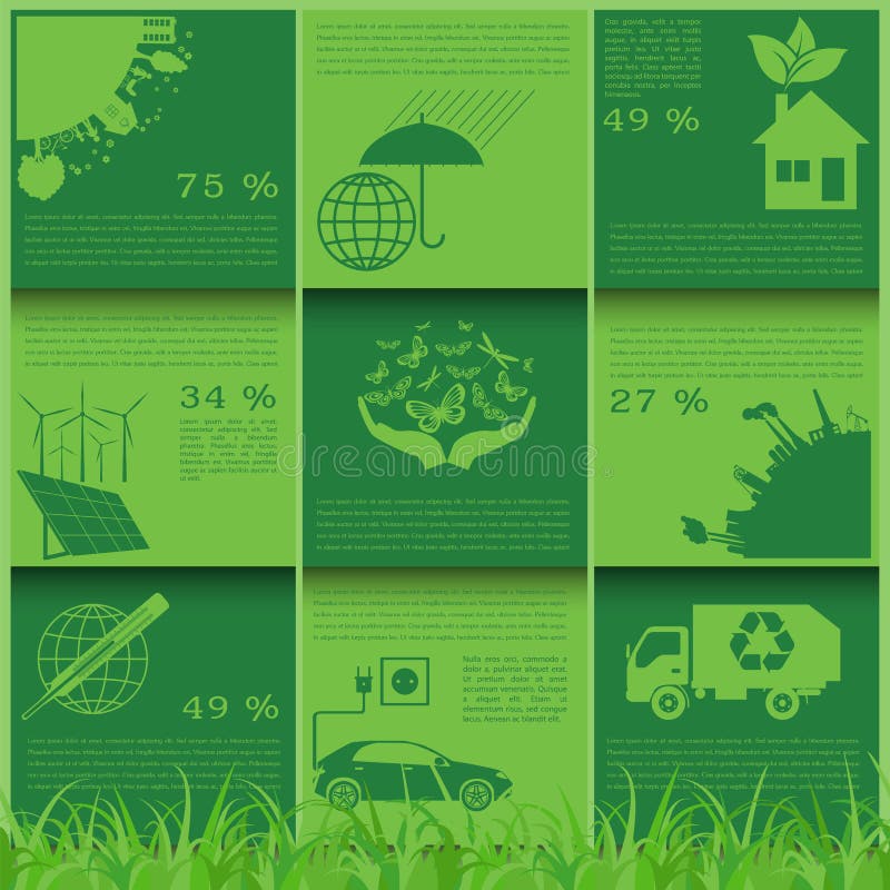Environment, Ecology Infographic Elements. Environmental Risks, Stock ...