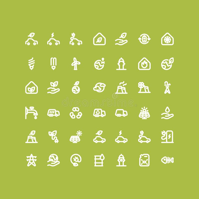 Environment & Ecology Outline Bold Stock Vector - Illustration of ...