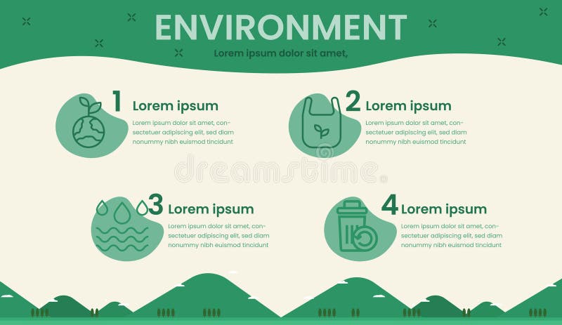 Environment Flat Style Infographic Template Stock Vector - Illustration ...