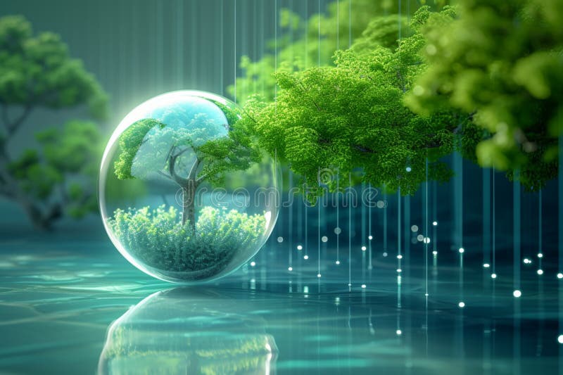 Environment Friendly Digital Ball with Tree, Conveying Ecological ...