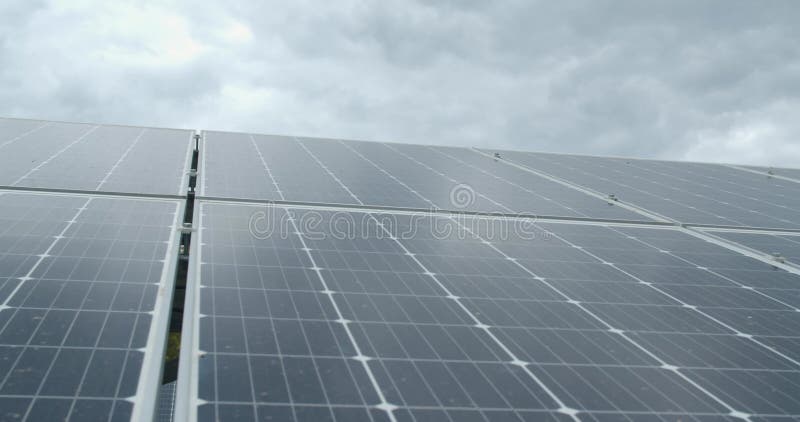 Cloudy Sky in the Background of the Modern Solar Panels, 4k Stock Video ...