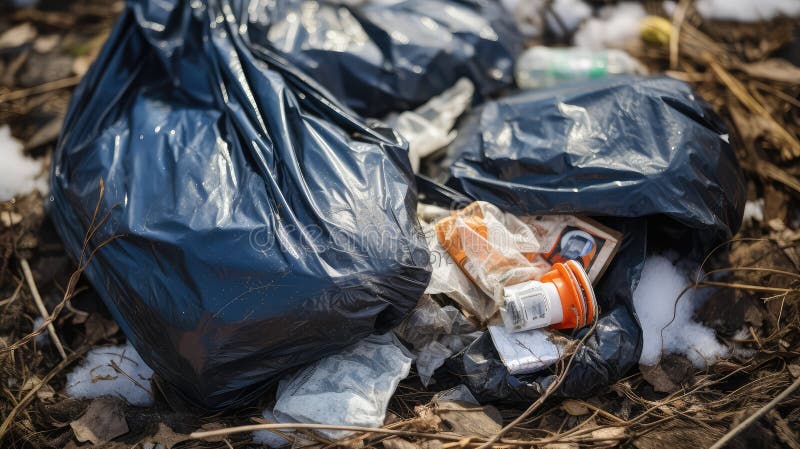 Environment garbage bags stock illustration. Illustration of sanitation ...