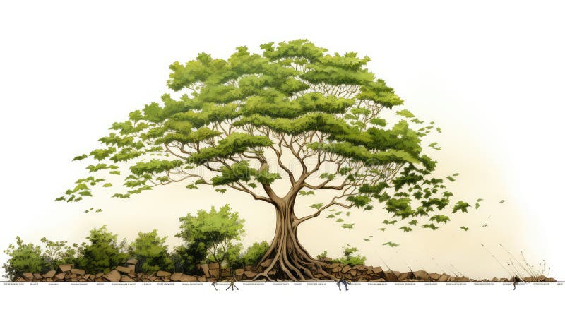 Environment growth tree stock illustration. Illustration of sunlight ...