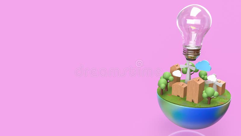 The Environment on Half Earth for Eco Concept 3d Rendering Stock ...