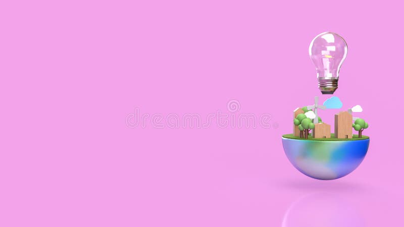 The Environment on Half Earth for Eco Concept 3d Rendering Stock ...