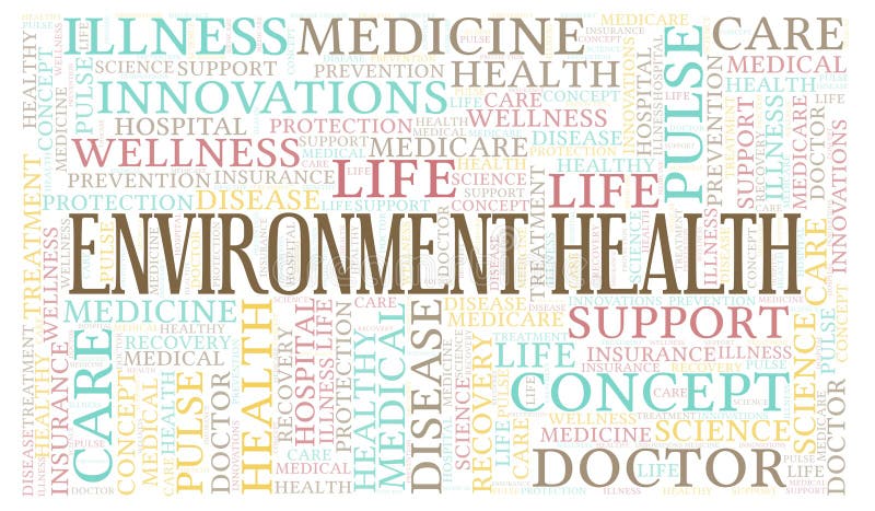 Environment Health Word Cloud Stock Illustration - Illustration of ...